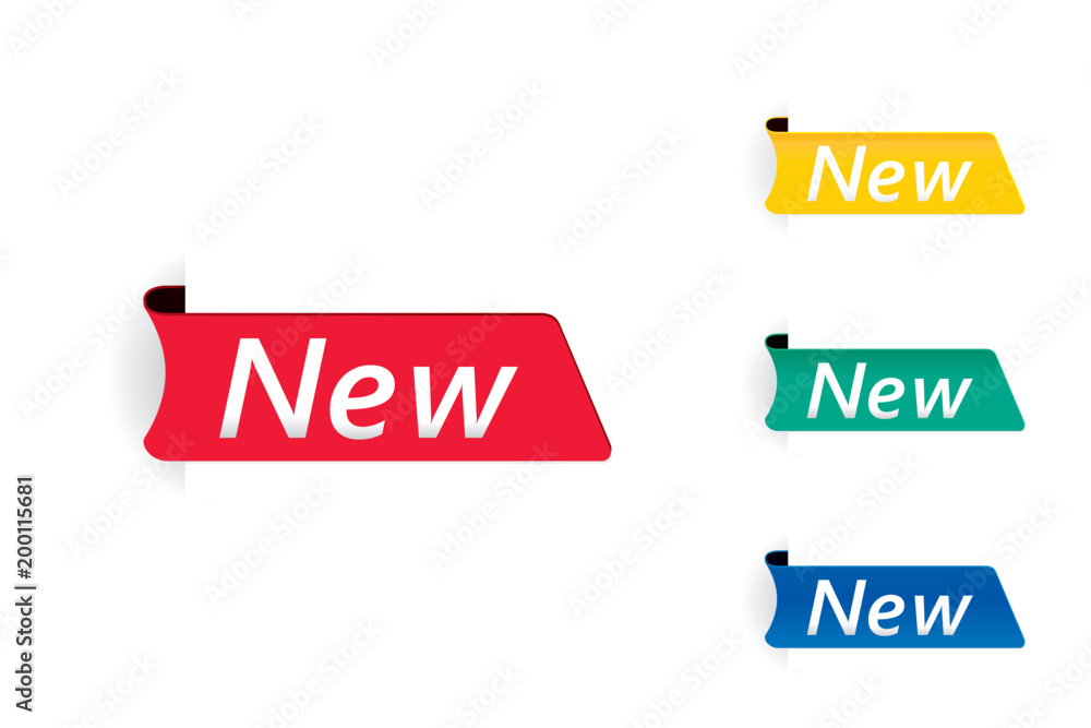 Set of new label design. Vector illustration Stock Vector | Adobe Stock