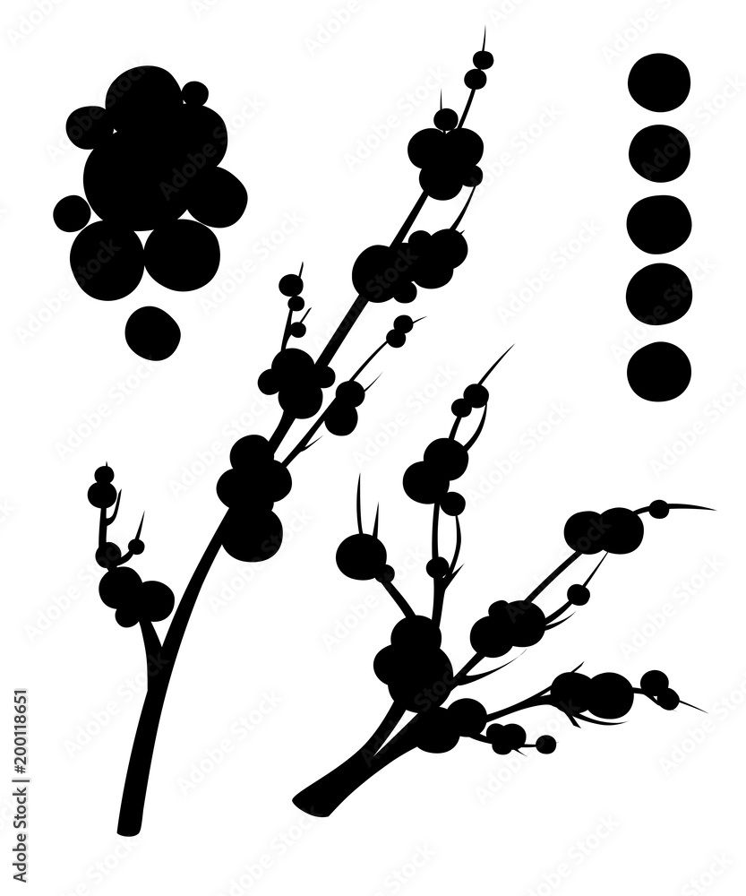 Mistletoe Silhouette Vector