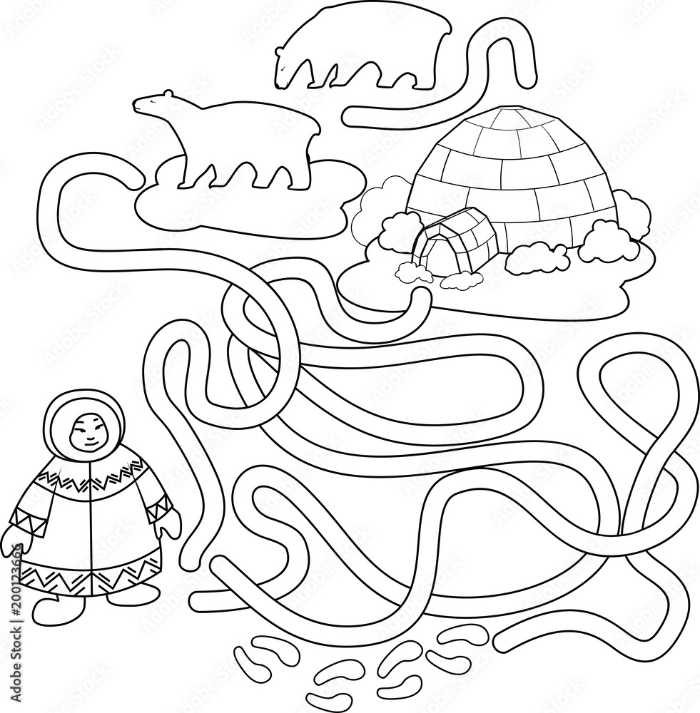 Eskimo Coloring Page