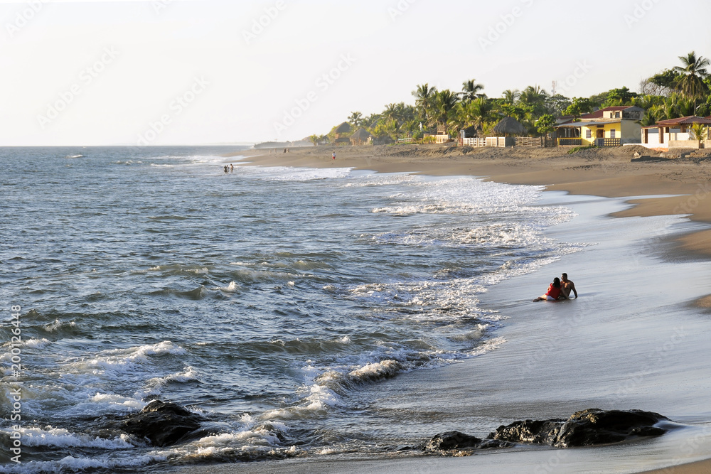 Strand Las Penitas bei Poneloya, Leon, Pazifik, Nicaragua ...