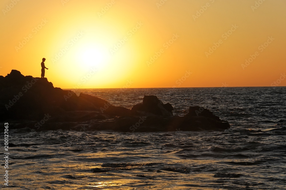 Sonnenuntergang, Strand Las Penitas bei Poneloya, Leon, Pazifik ...