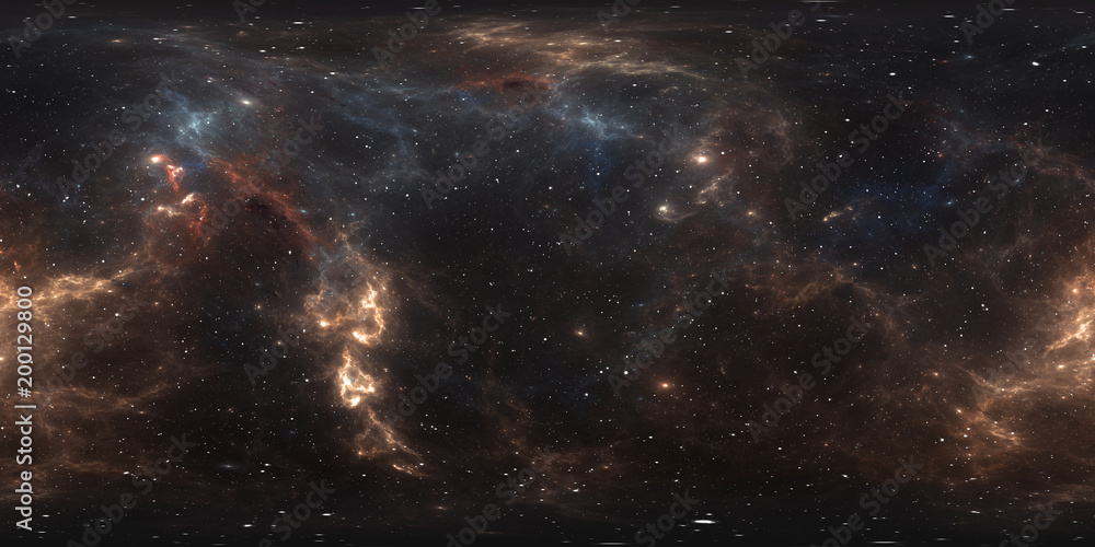 360 degree space nebula panorama, equirectangular projection ...