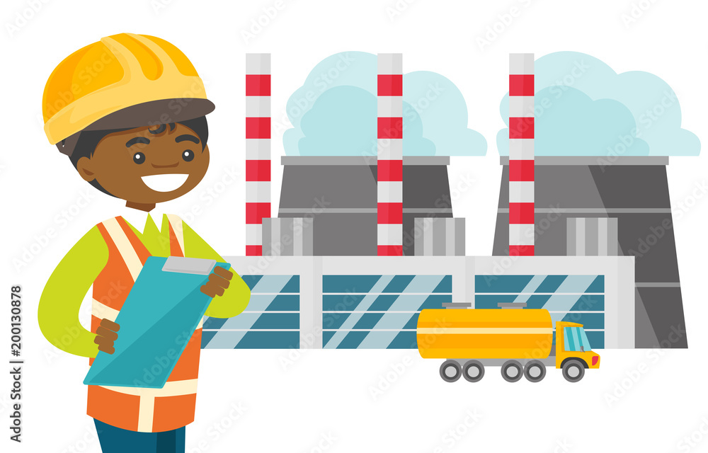 Cartoon Electrical Power Plant