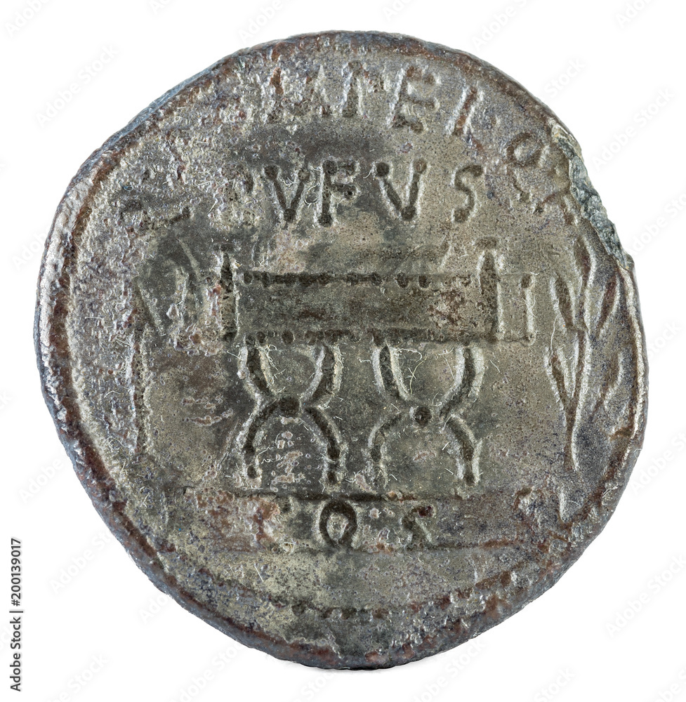 Roman Republic Coin. Ancient Roman silver denarius of the family ...