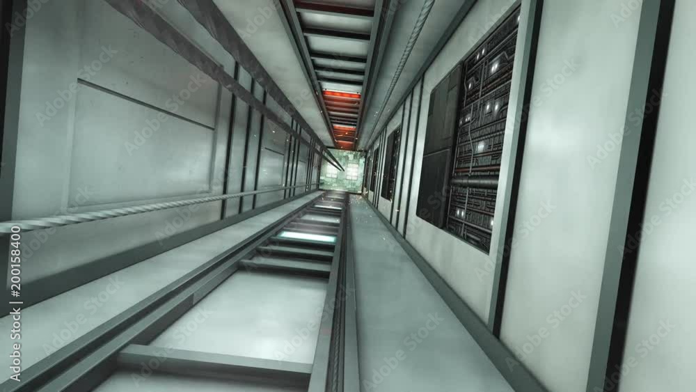 Elevator Shaft Sparks Loop. a looping animation of an industrial ...