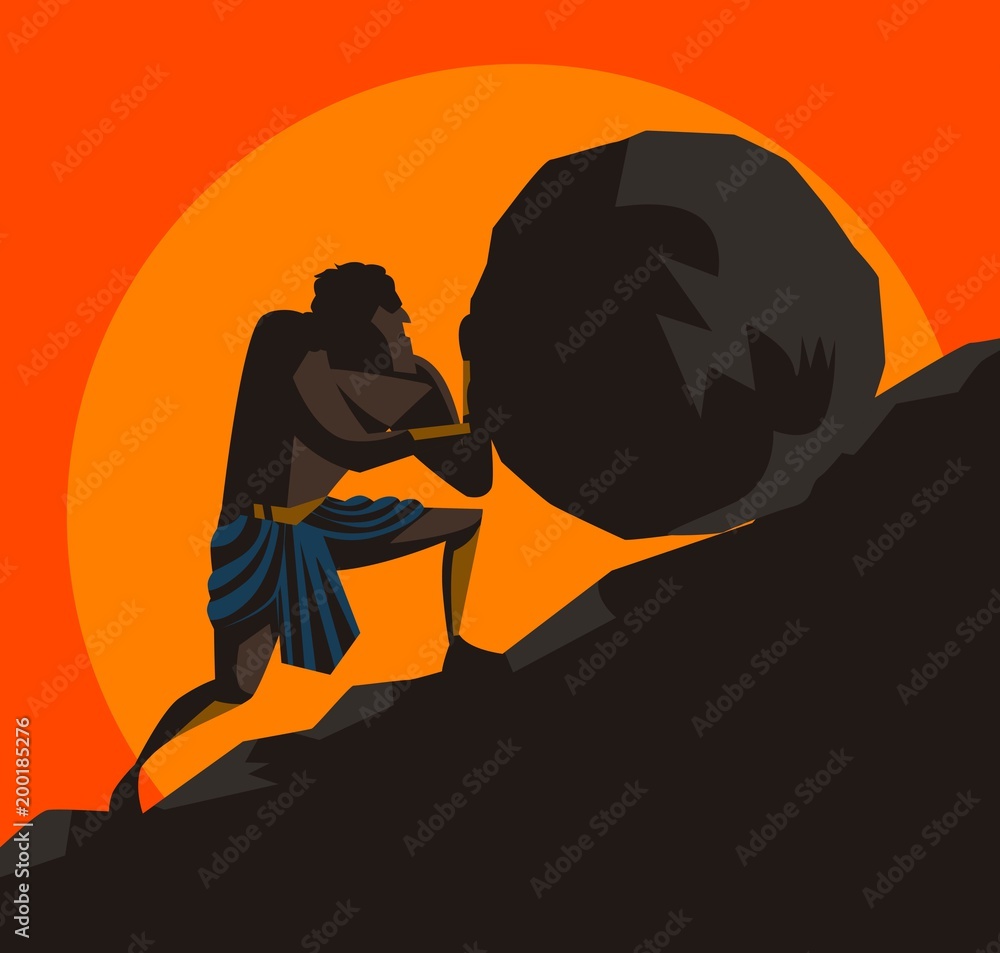 sisyphus greek myth Stock Vector | Adobe Stock