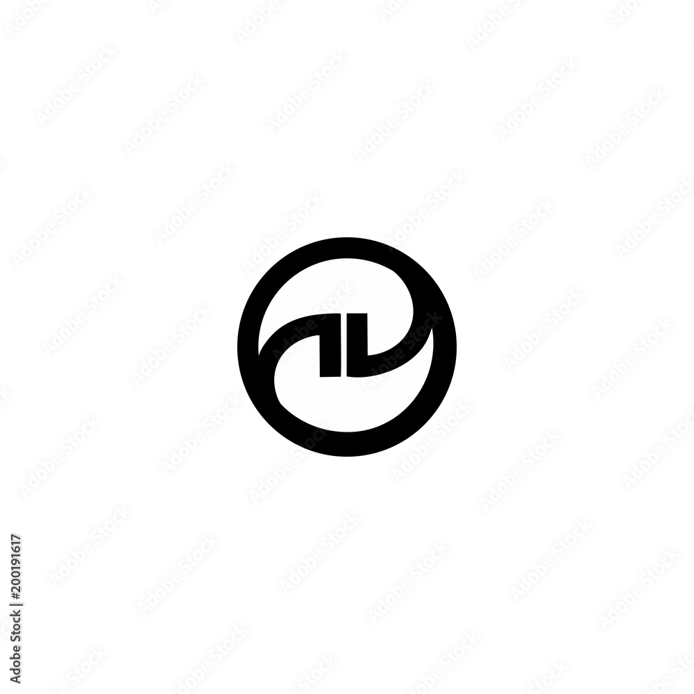 letter nd in a circle logo vector Stock Vector | Adobe Stock