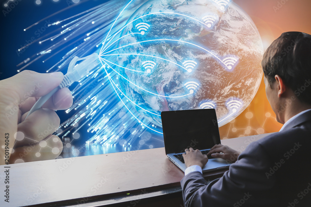 Internet of things , iot , smart home , smart city and network connect ...