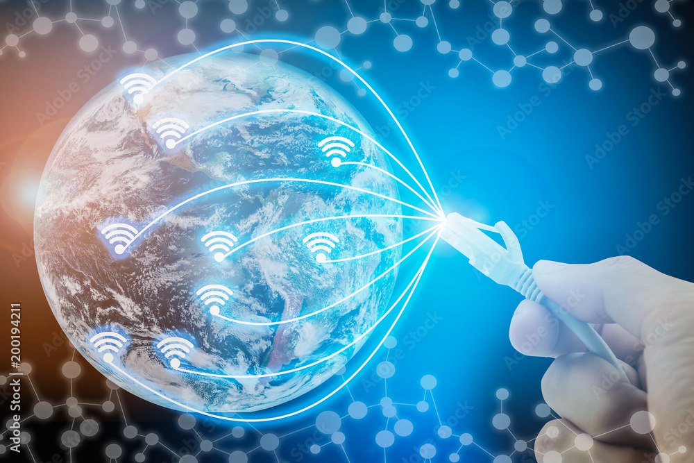 Internet of things , iot , smart home , smart city and network connect ...