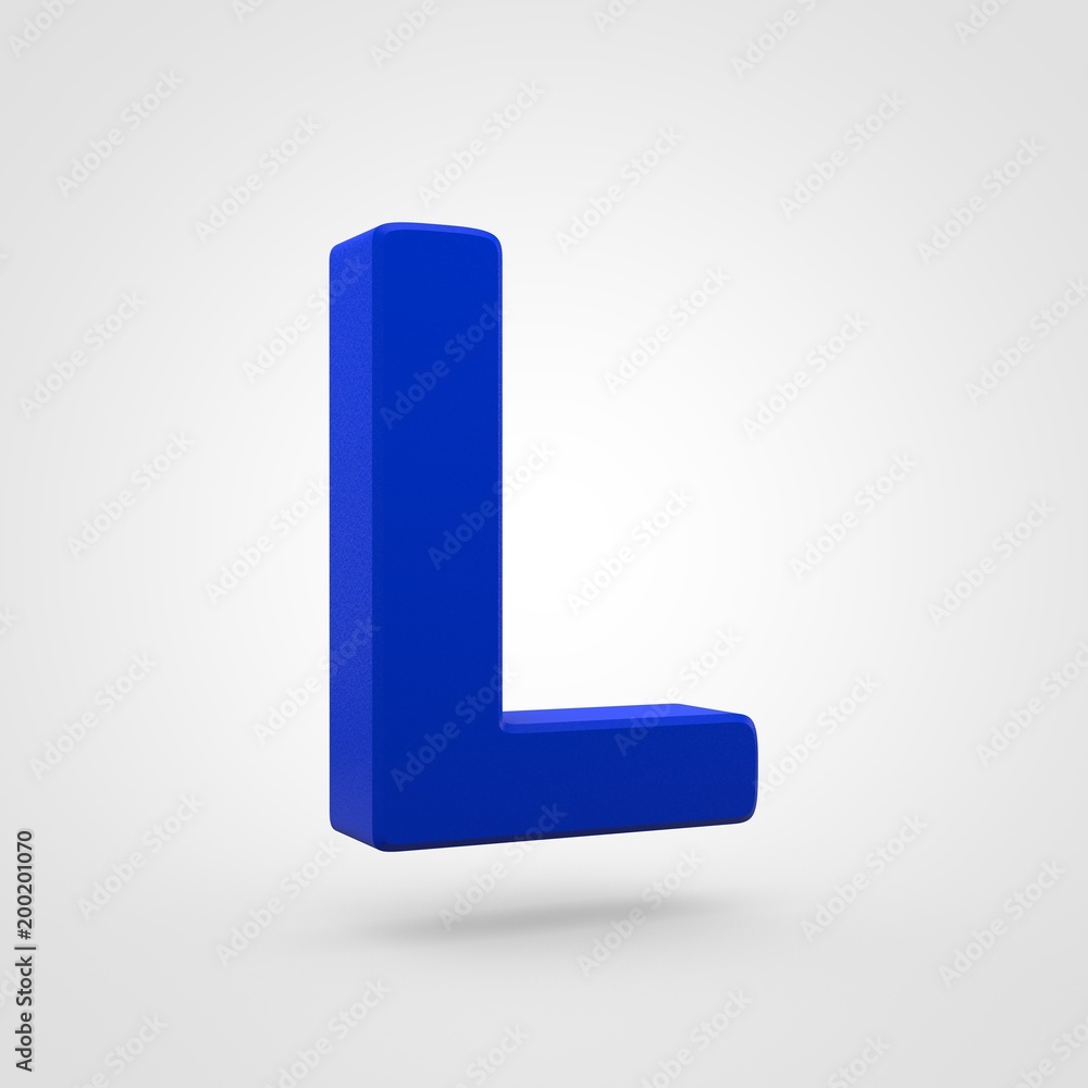 Plastic blue letter L uppercase isolated on white background. Stock ...