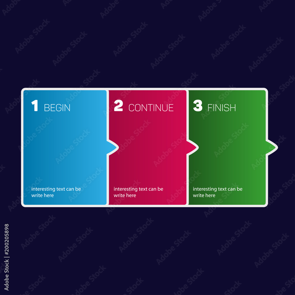 1 2 3 steps form rof presentation, infographic concept Stock Vector ...