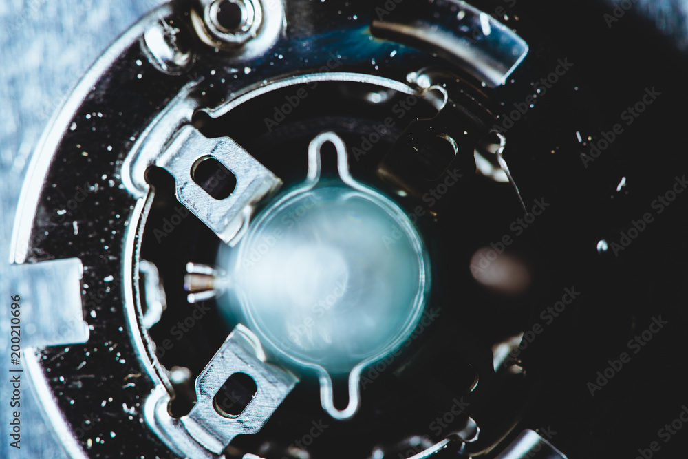 Foto de Appearance of alien spaceship from wormhole. Abstract image of ...