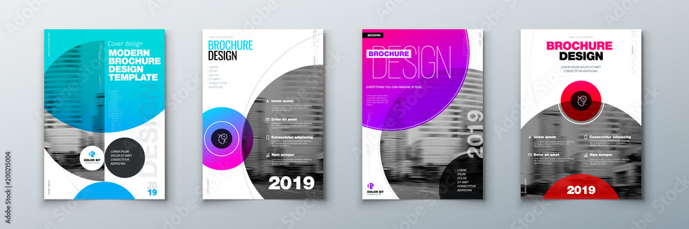 Bright circle Brochure cover design. Template layout for annual report ...