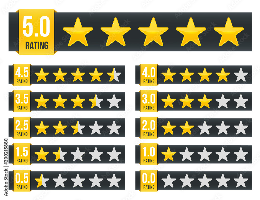 Creative vector illustration of star rating. Vote like ranking art ...