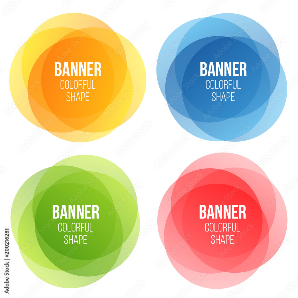 Creative vector illustration of colorful round abstract banners ...