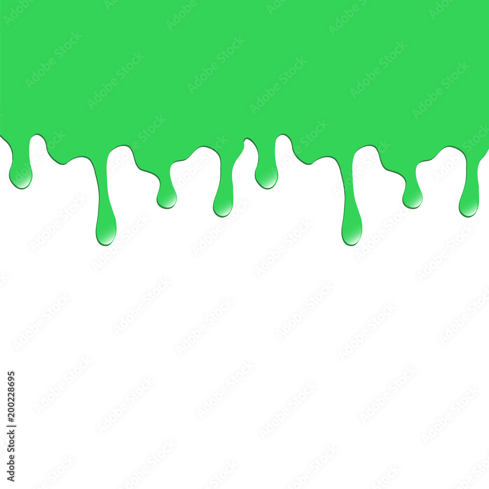 The dripping green paint. Vector illustration Stock Vector | Adobe Stock