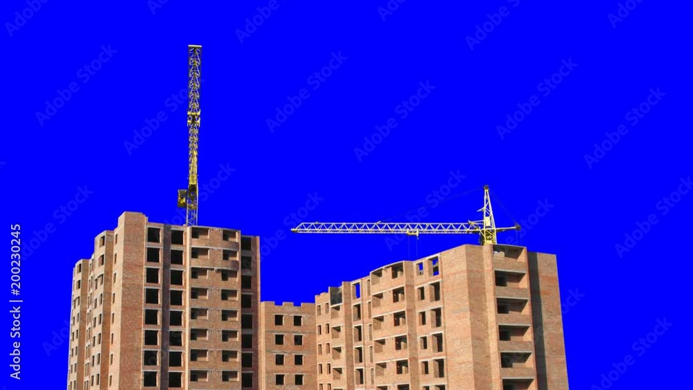 4K whole construction of living building. Animation based on real ...