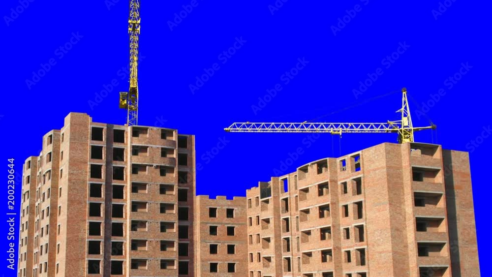 Whole construction of living building. Animation based on real images ...