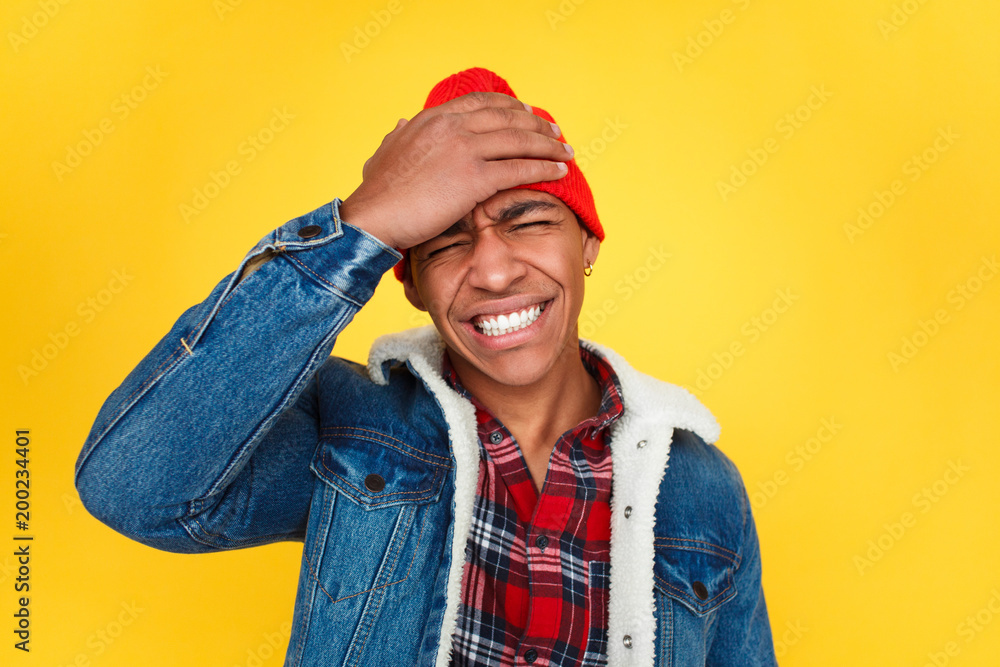 Upset guy forgetting important thing Stock Photo | Adobe Stock
