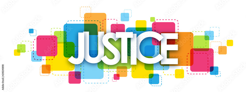 JUSTICE Colourful Letters Icon Stock Vector | Adobe Stock