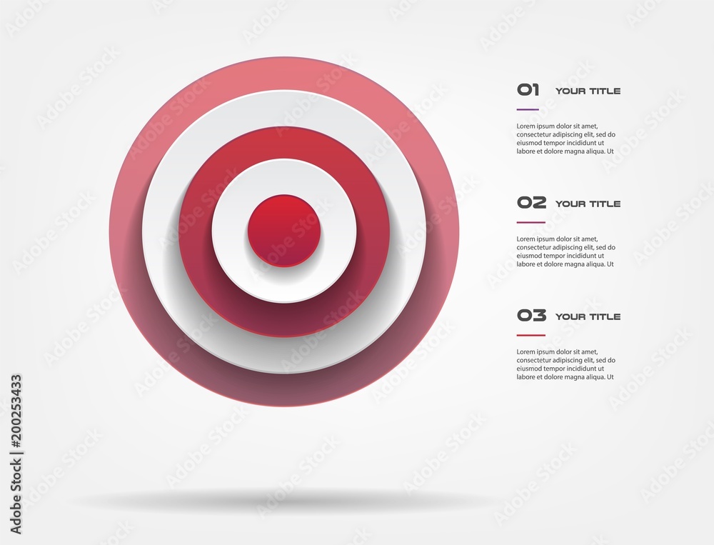 Target infographics step by step. Element of chart, graph, diagram with ...