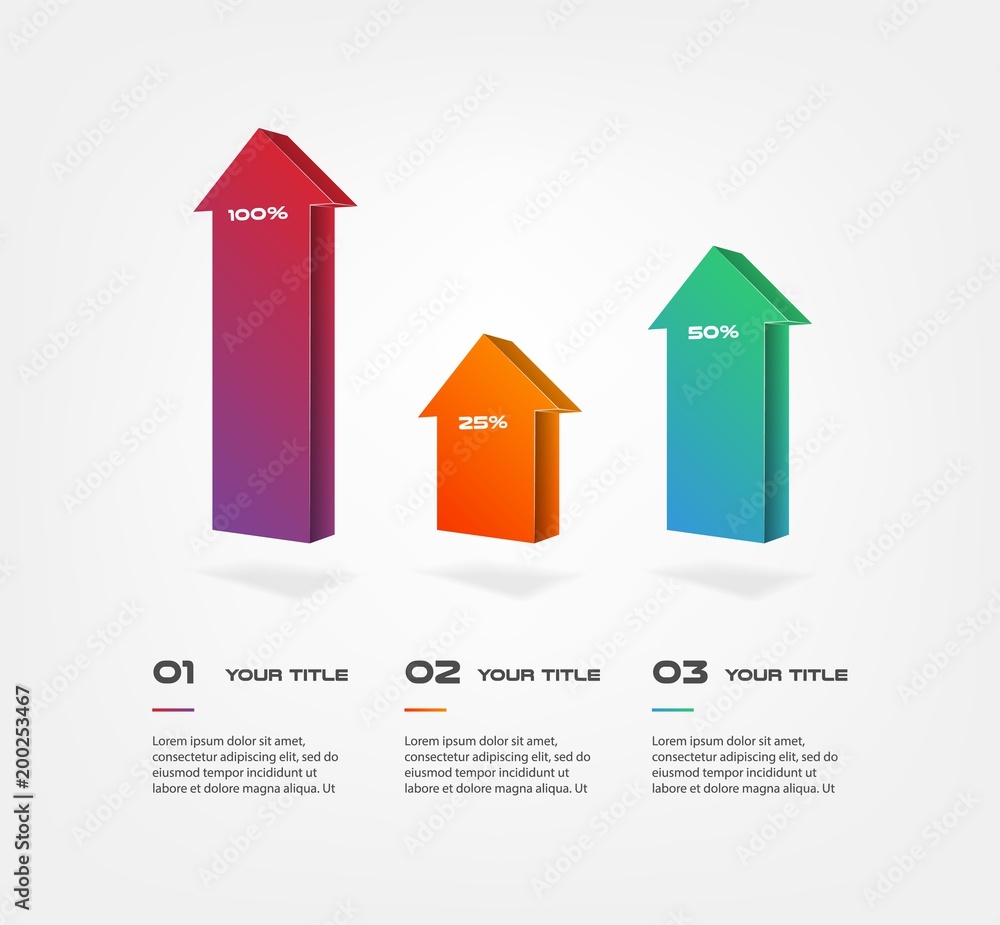 Arrows infographics step by step. Element of chart, graph, diagram with ...