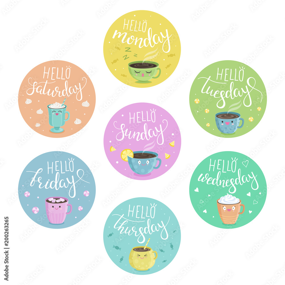 Days of the week Stock Vector | Adobe Stock