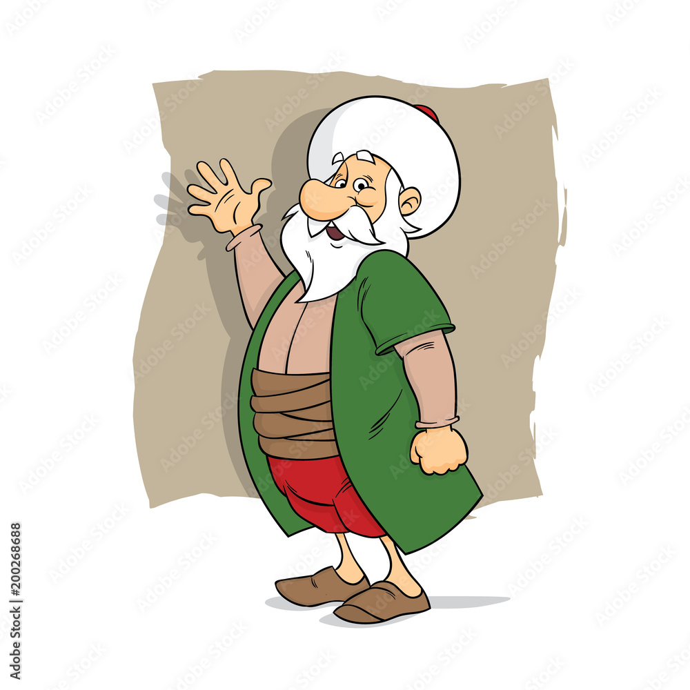 Nasreddin Hodja illustration cartoon character design Stock Vector ...