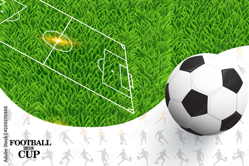 Vector illustration of a football background with ball. Design of a ...