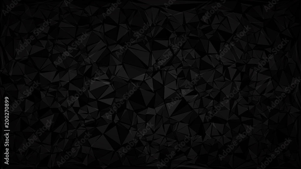 Abstract dark background of triangles in shades of black and gray ...