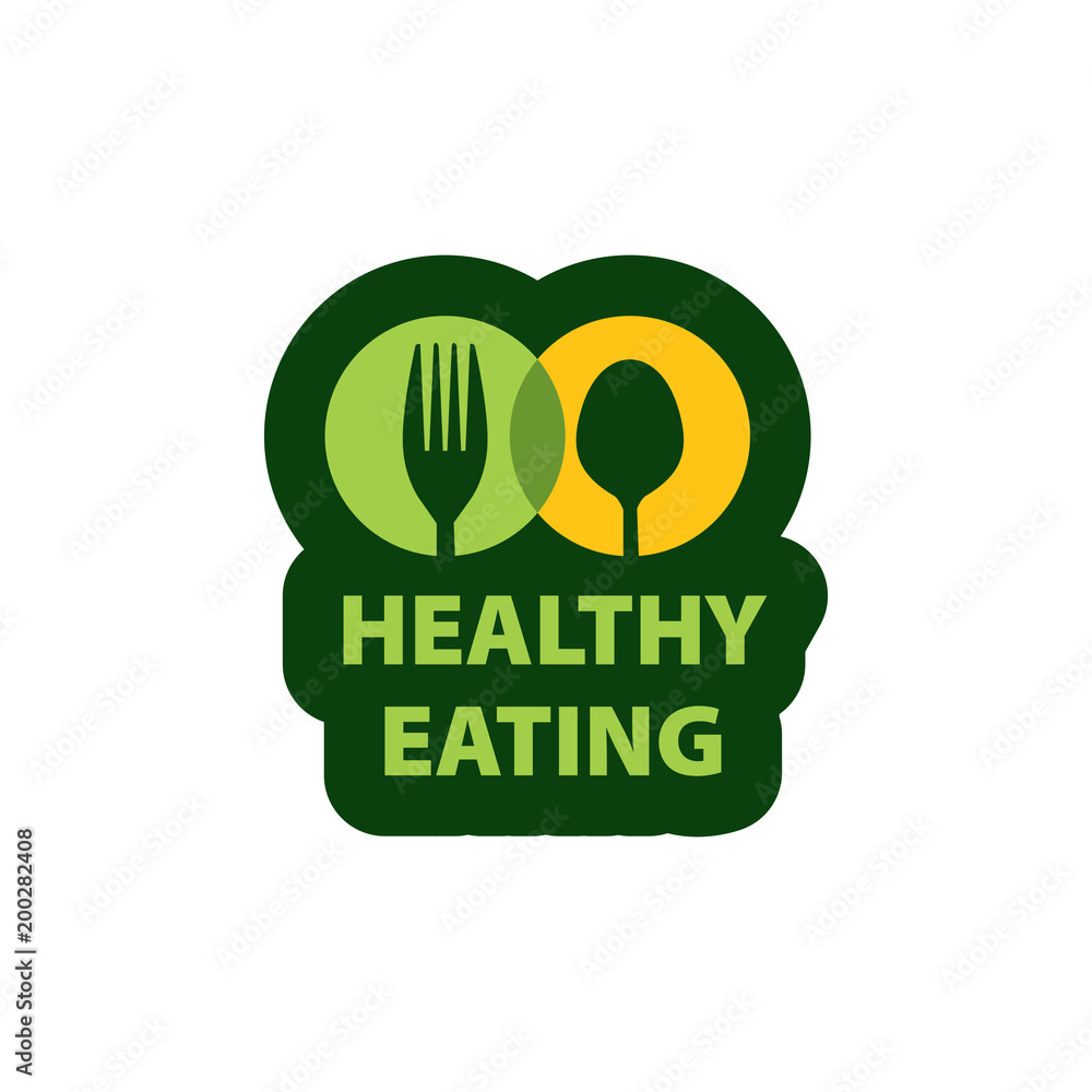 vector logo healthy eating Stock Vector | Adobe Stock