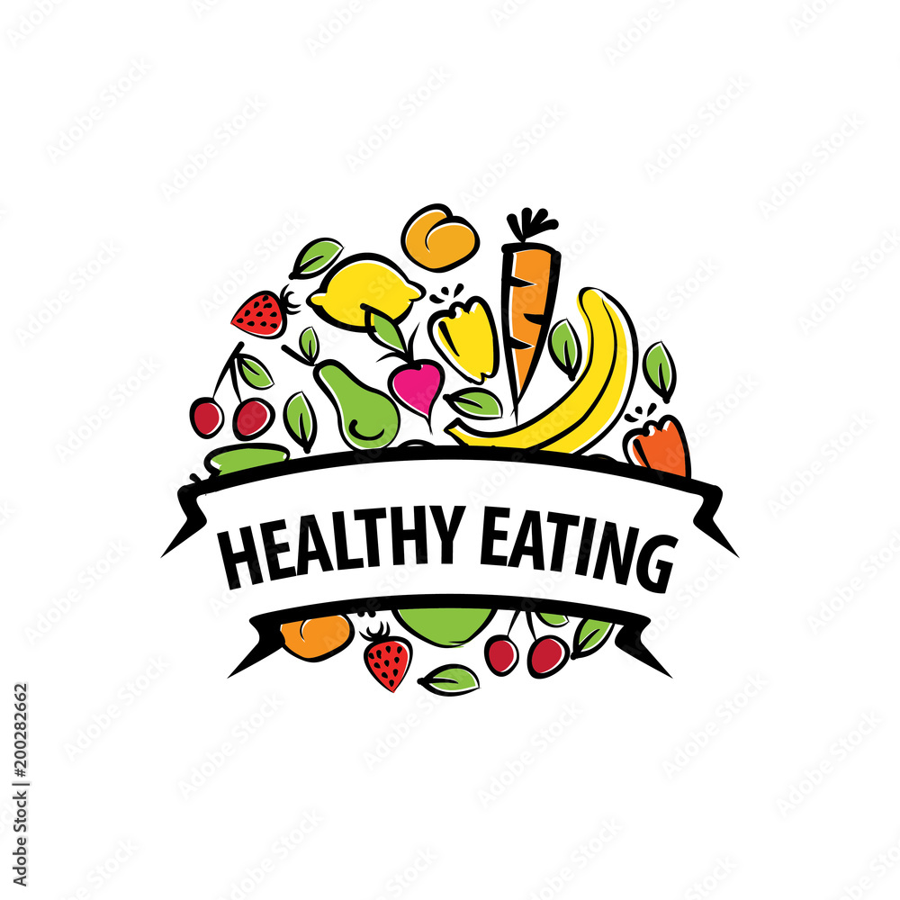 vector logos healthy eating Stock Vector | Adobe Stock
