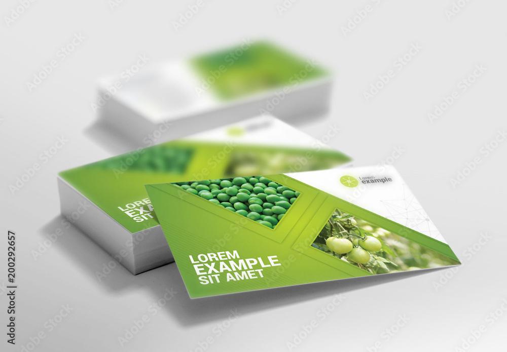 Green Gradient Business Card Layout Stock Template | Adobe Stock