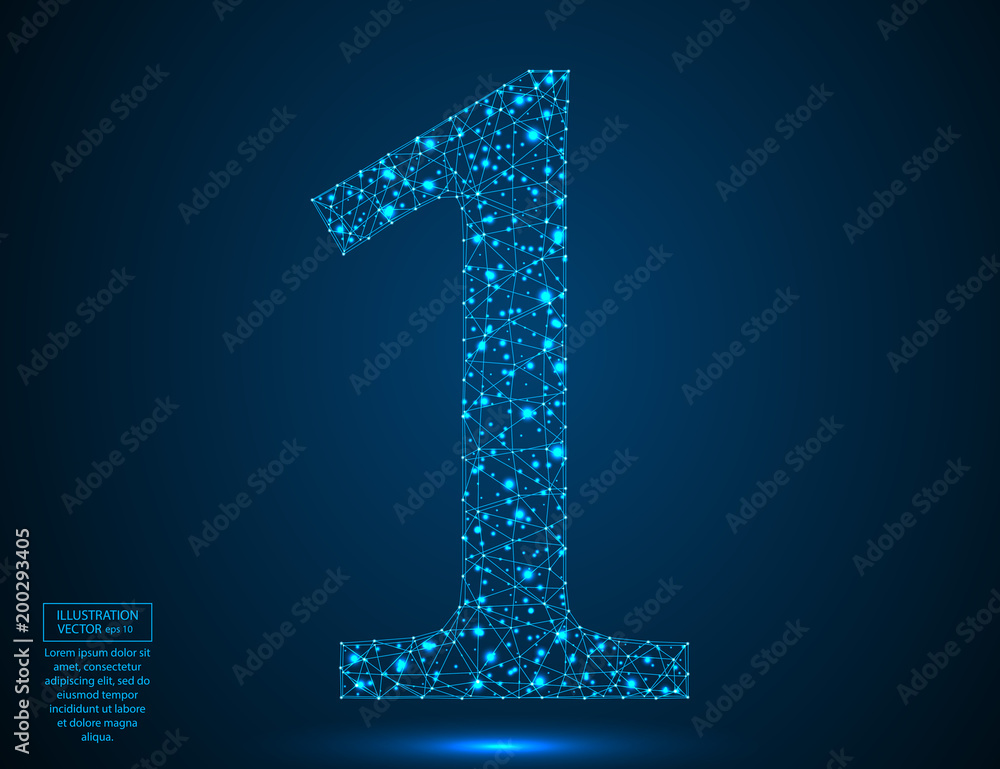 Abstract number one, figure 1, consisting of triangles, circles, spots ...