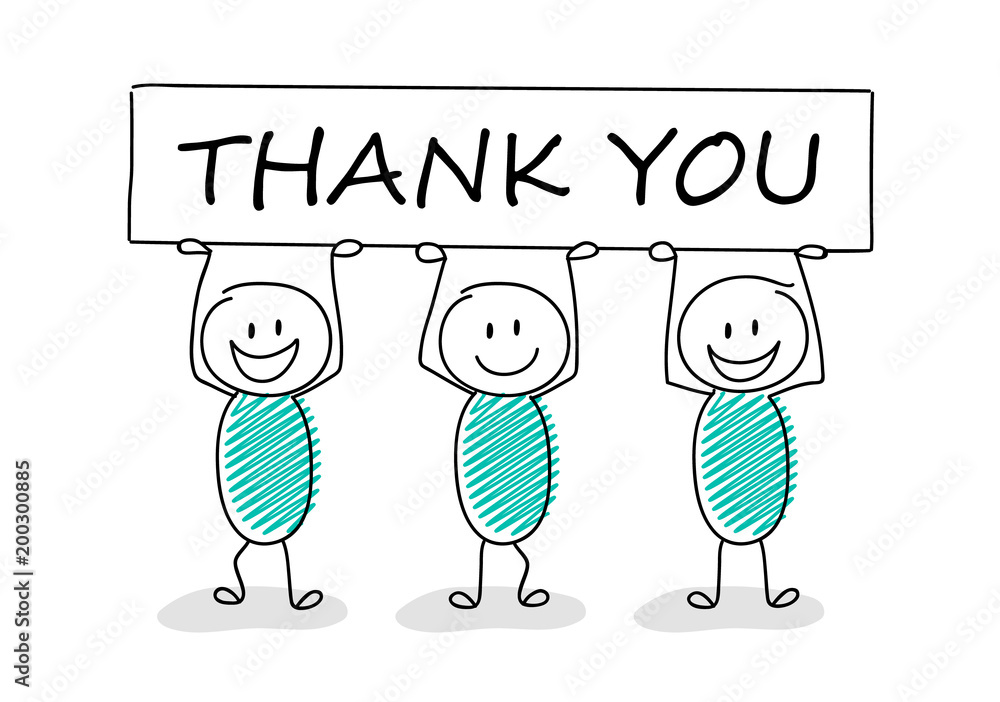 Funny business illustration - cartoon stickman holding a banner with ...