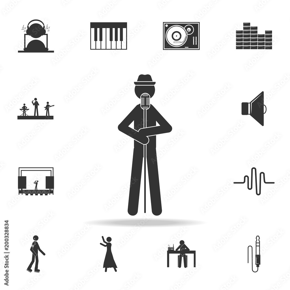 jazz singer icon. Detailed set of music icons. Premium quality graphic ...
