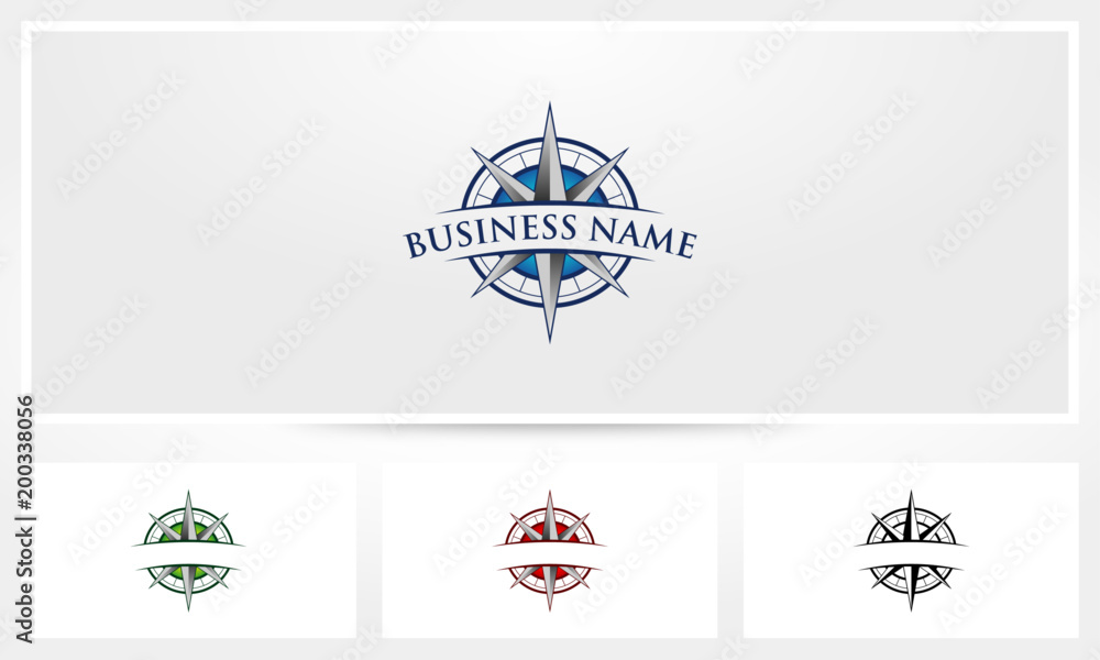 Compass Emblem Badge Logo Stock Vector | Adobe Stock