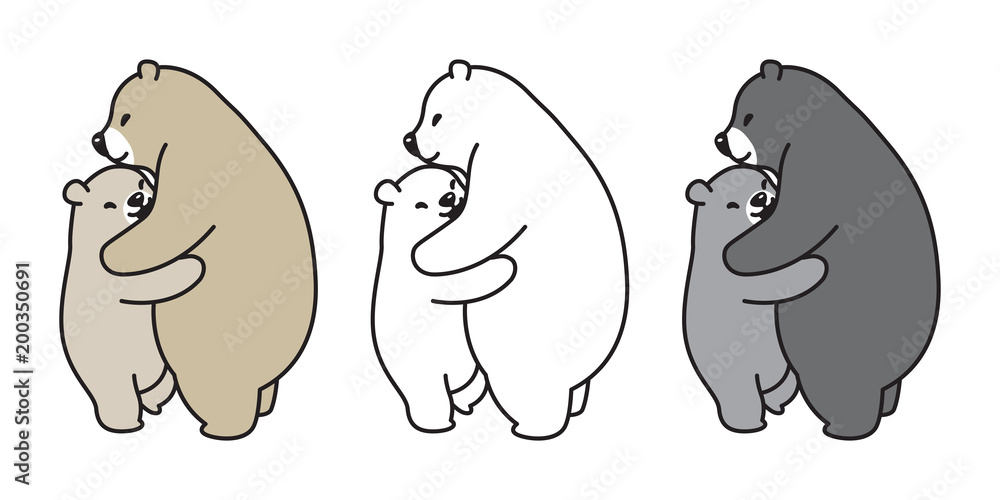 Panda Bear Hug Cartoon