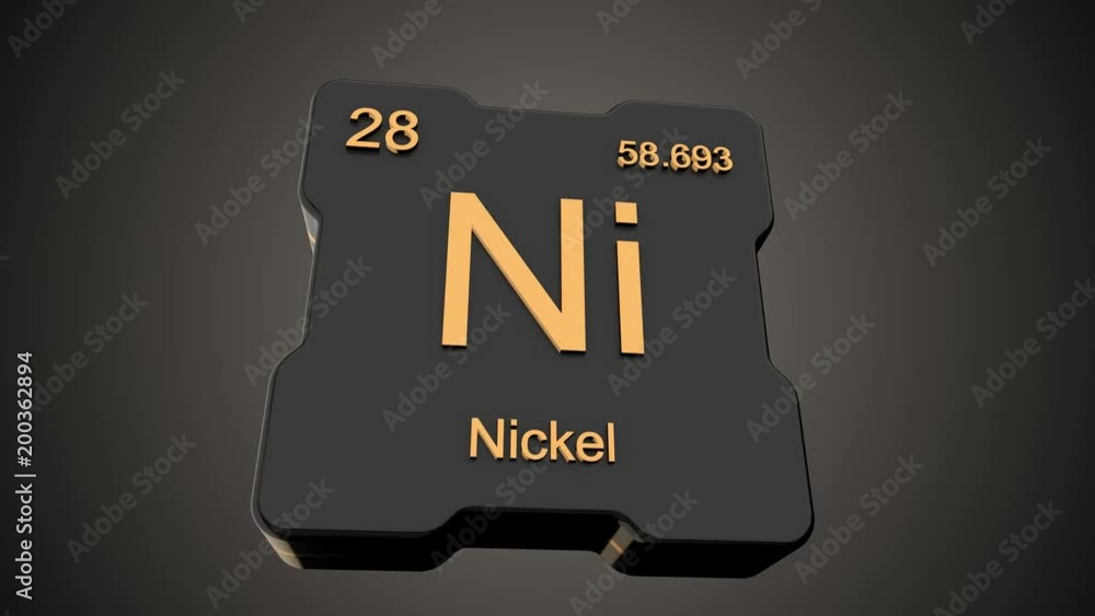 Vidéo Stock Nickel element symbol from periodic table on futuristic ...
