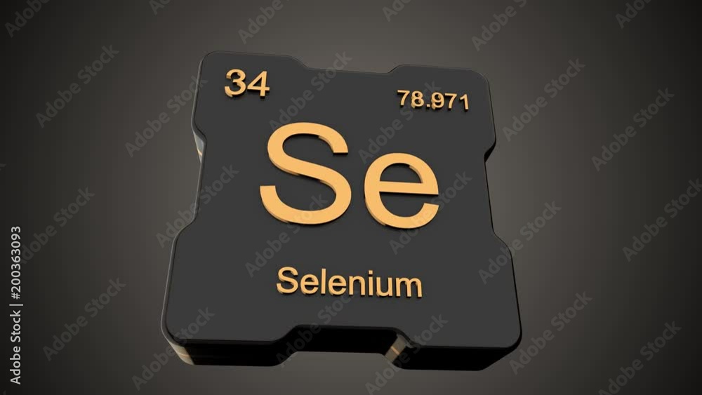 Selenium Element Symbol From Periodic Table On Futuristic Black Glossy