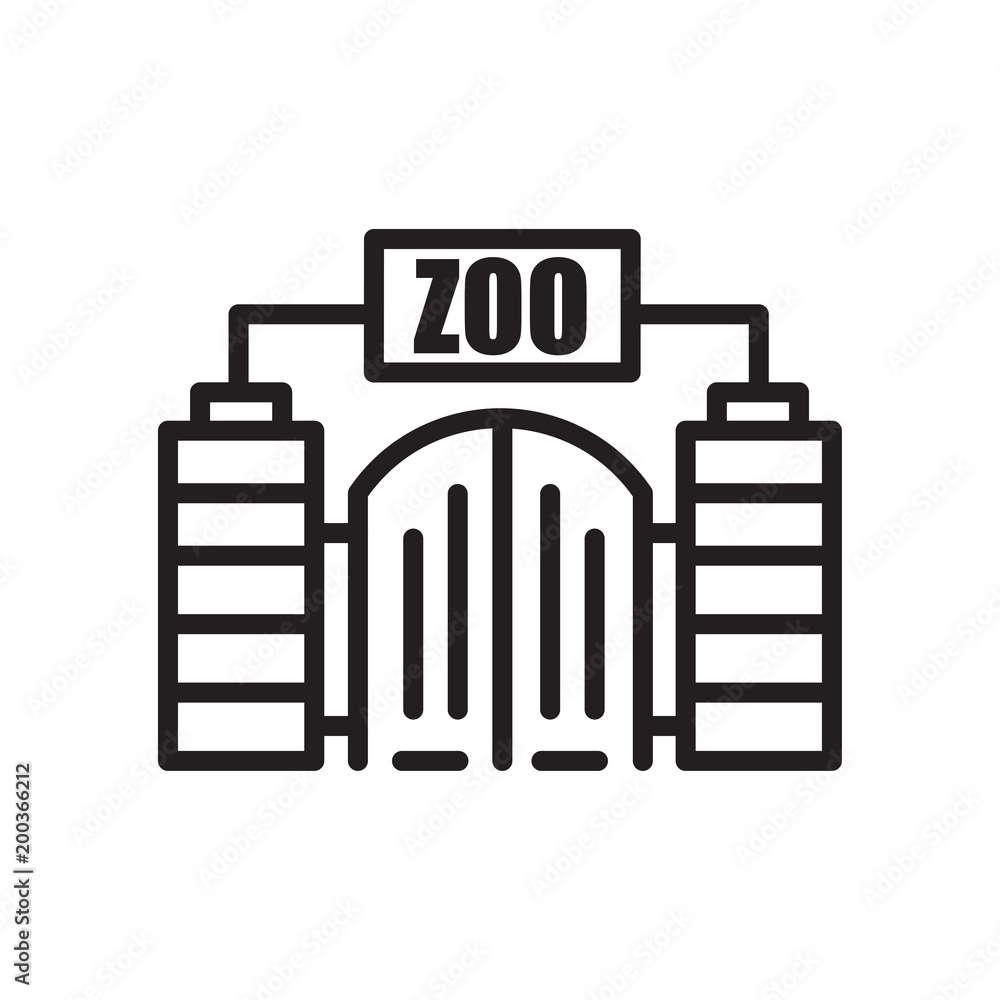 Zoo icon isolated on white background Stock Vector | Adobe Stock
