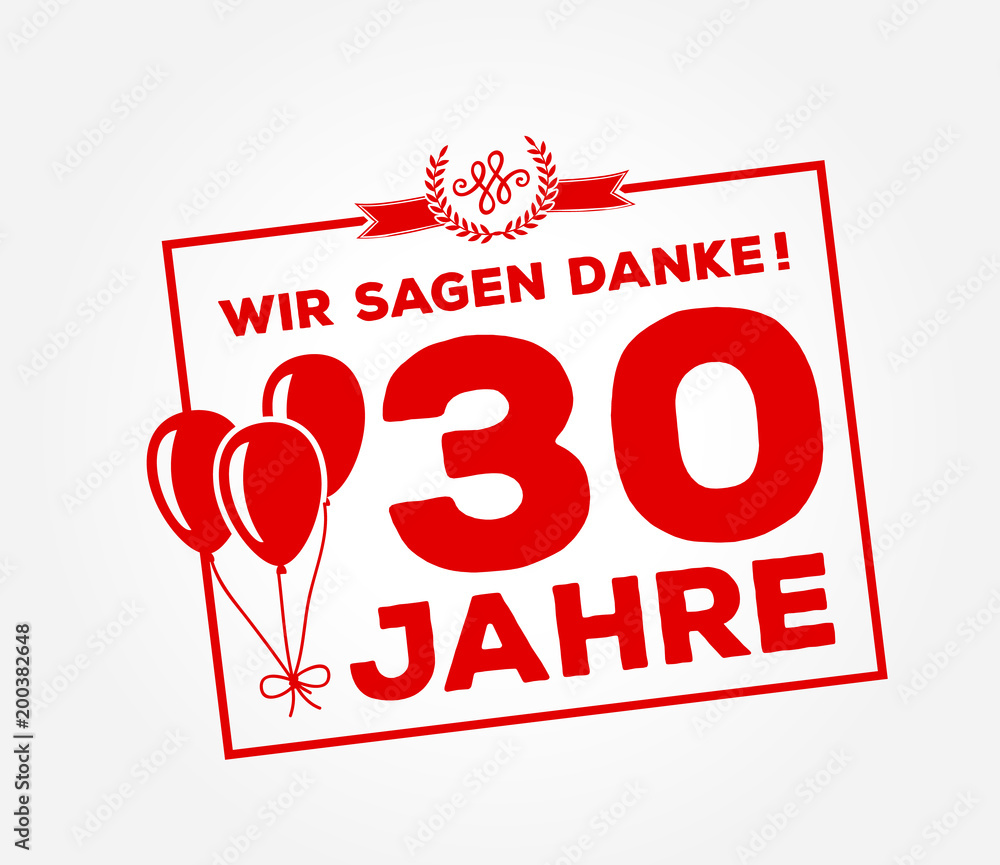 30 jahre wir sagen danke stempel jubiläum vektor Stock Vector | Adobe Stock