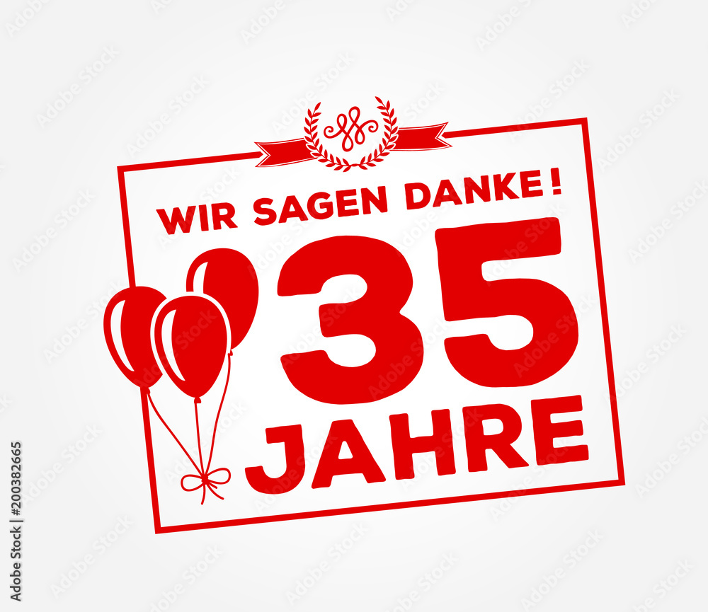 35 jahre wir sagen danke stempel jubiläum vektor Stock-Vektorgrafik | Adobe Stock
