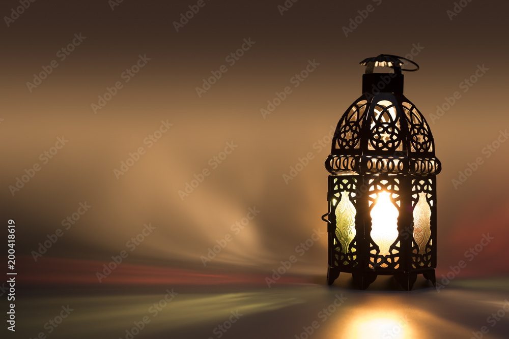 Lantern reflecting Colored lights on background Stock Photo | Adobe Stock