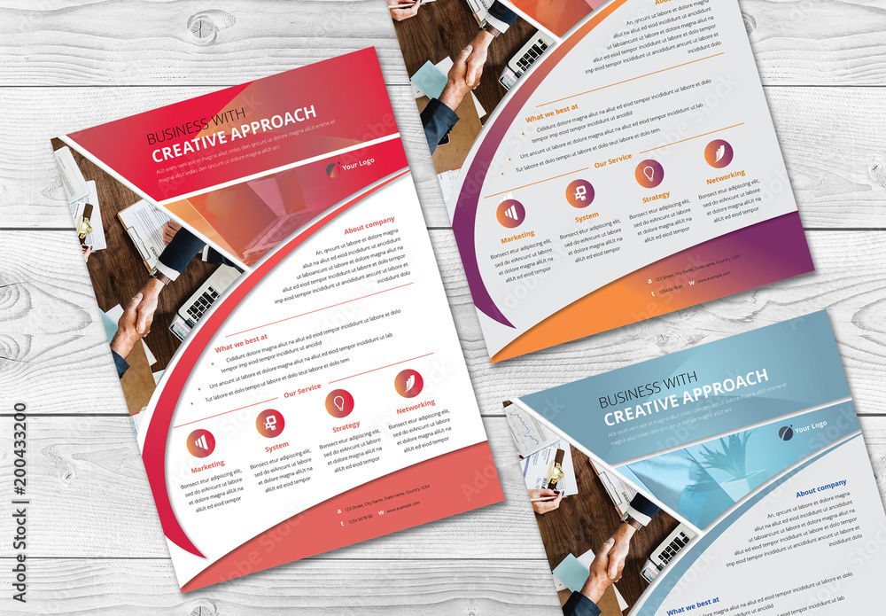Flyer Layout with Diagonal Header Stock Template | Adobe Stock