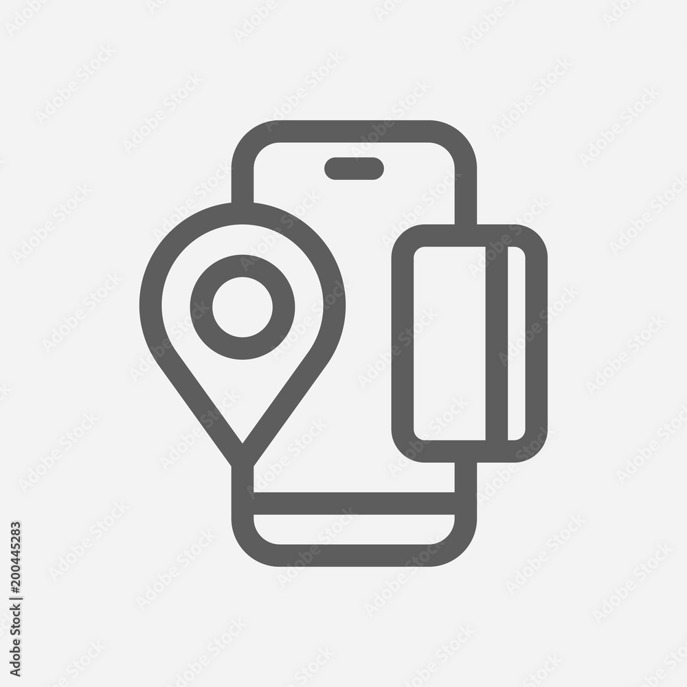 Mobile payment icon line symbol. Isolated vector illustration of icon ...
