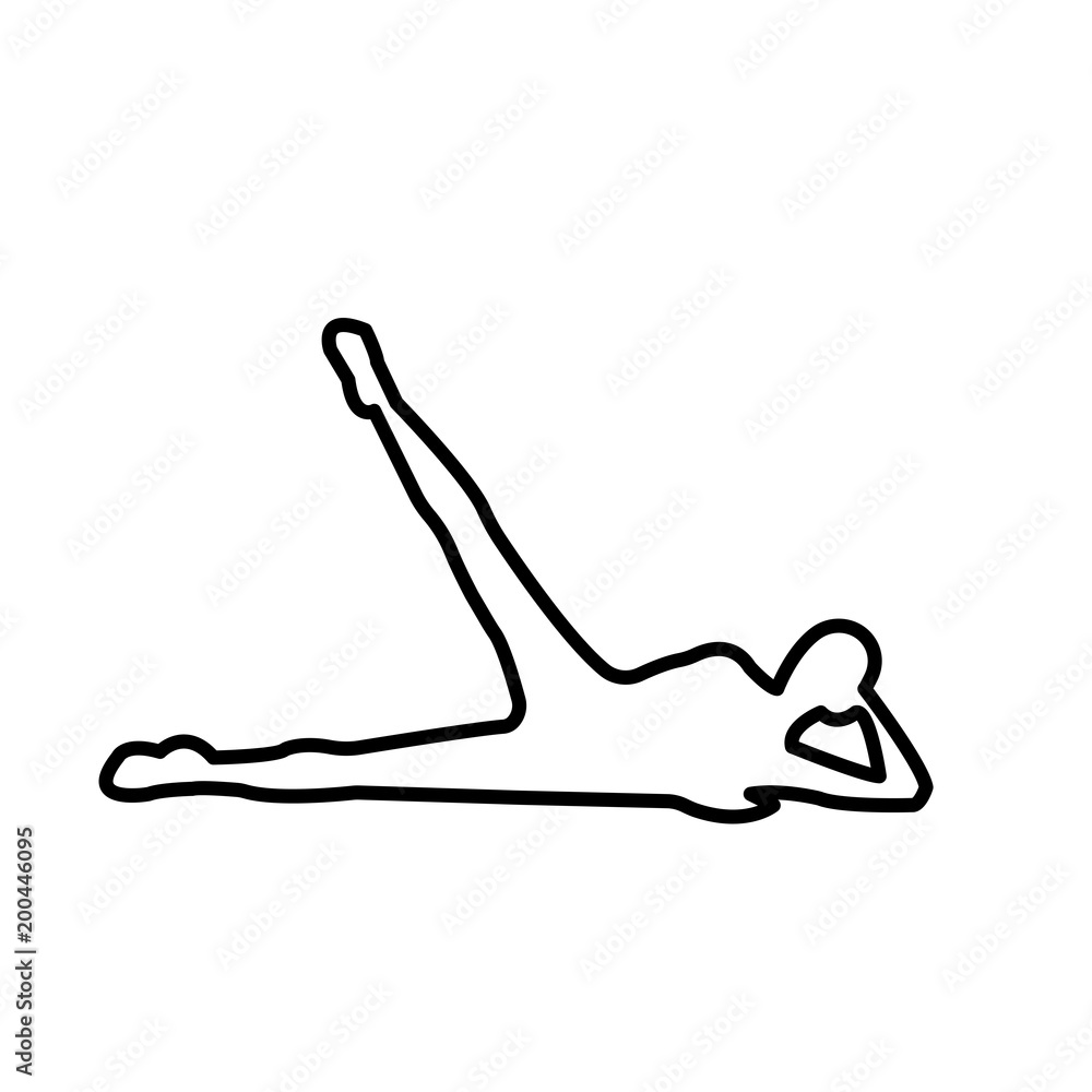 lying down outline on white background Stock Vector | Adobe Stock