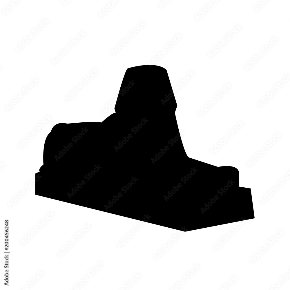 sphinx silhouette on white background, in black Stock Vector | Adobe Stock