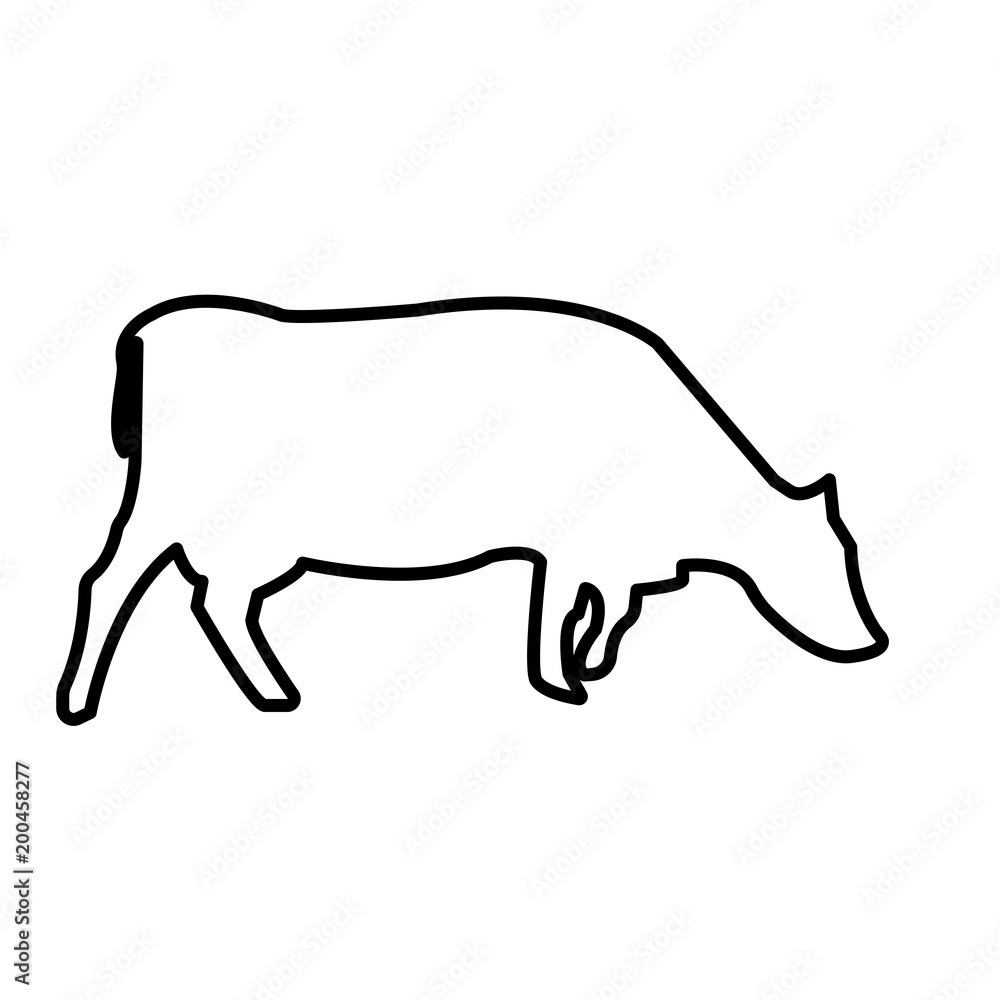cow outline clip art on white background Stock Vector | Adobe Stock