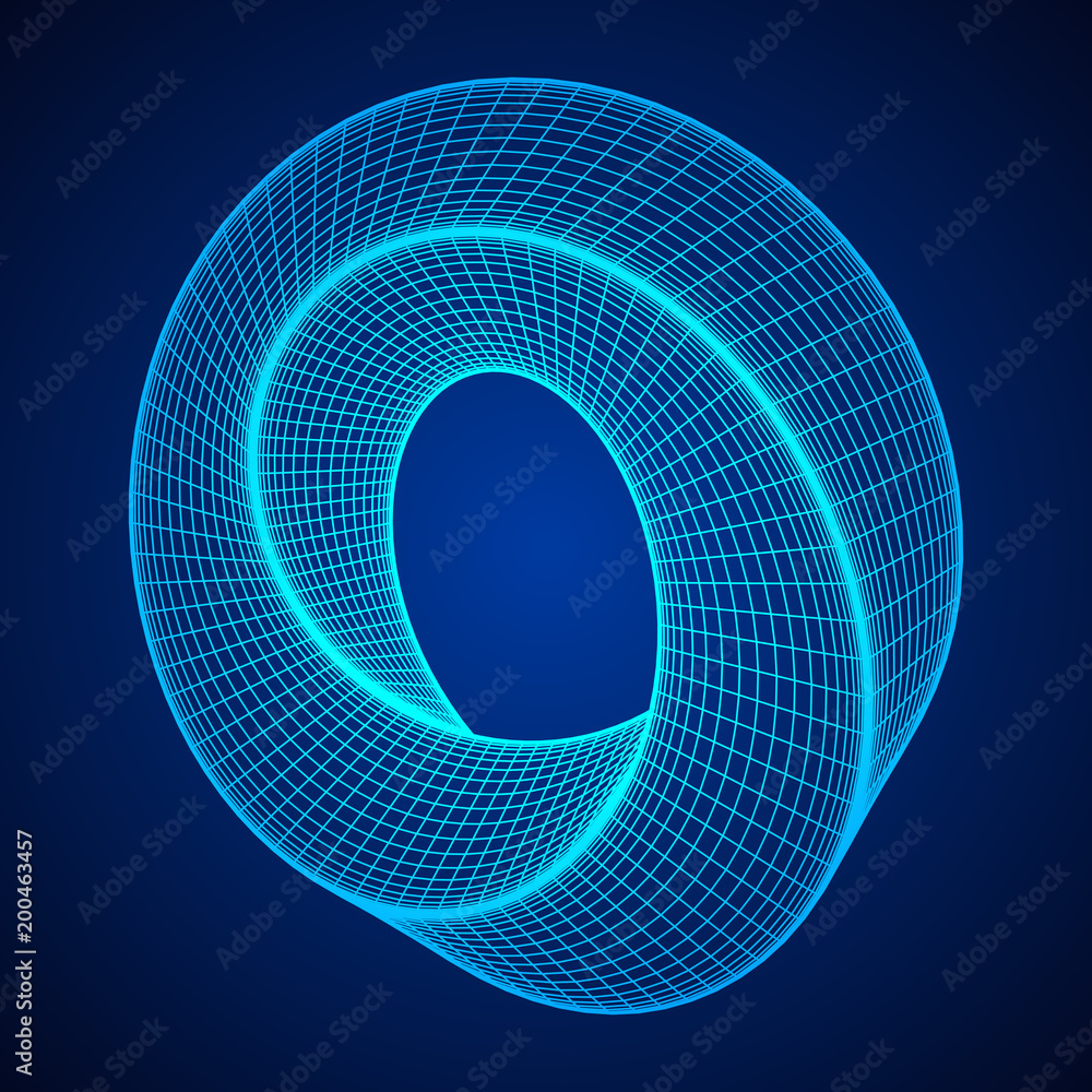 Mobius strip ring sacred geometry. Spatial figure with upturned ...